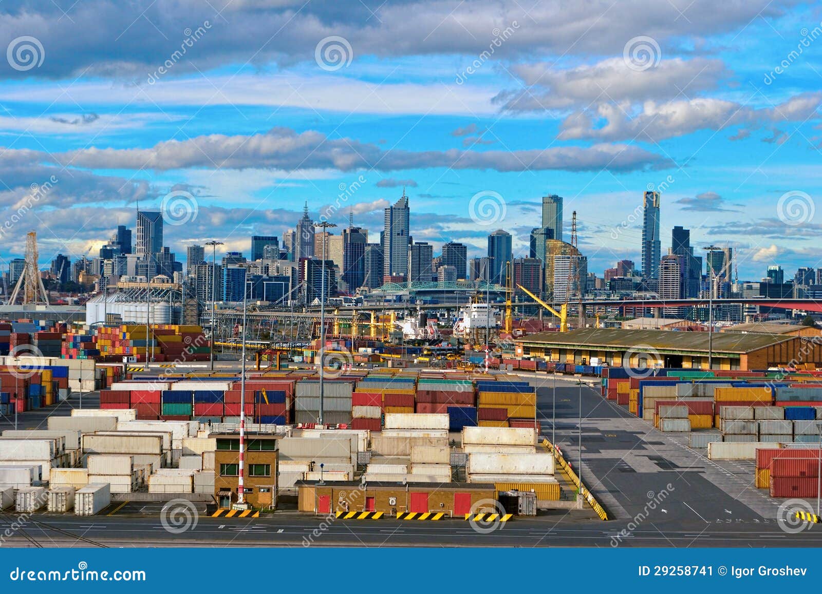 Melbourne port stock image. Image of melbourne, industry - 29258741