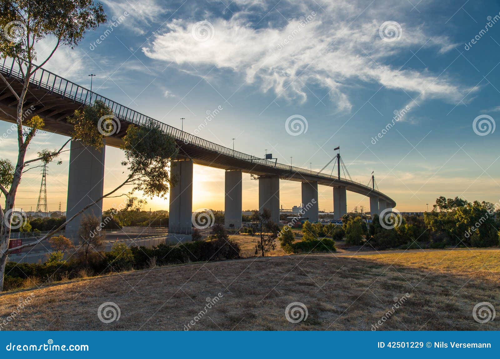 Melbourne S West Gate Bridge at Dusk Stock Image - Image of ...