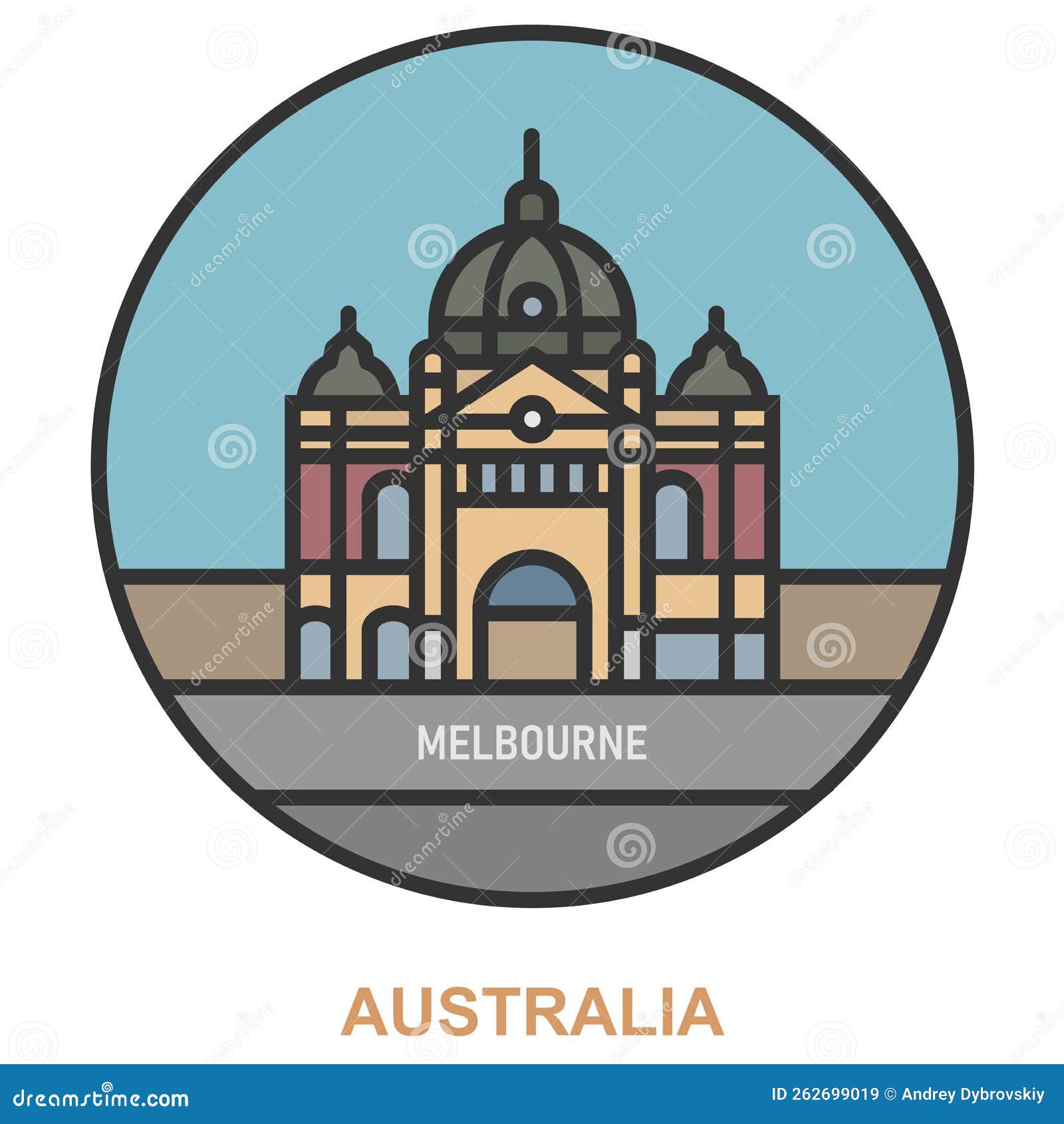 Melbourne. Sities And Towns In Australia Cartoon Vector | CartoonDealer ...
