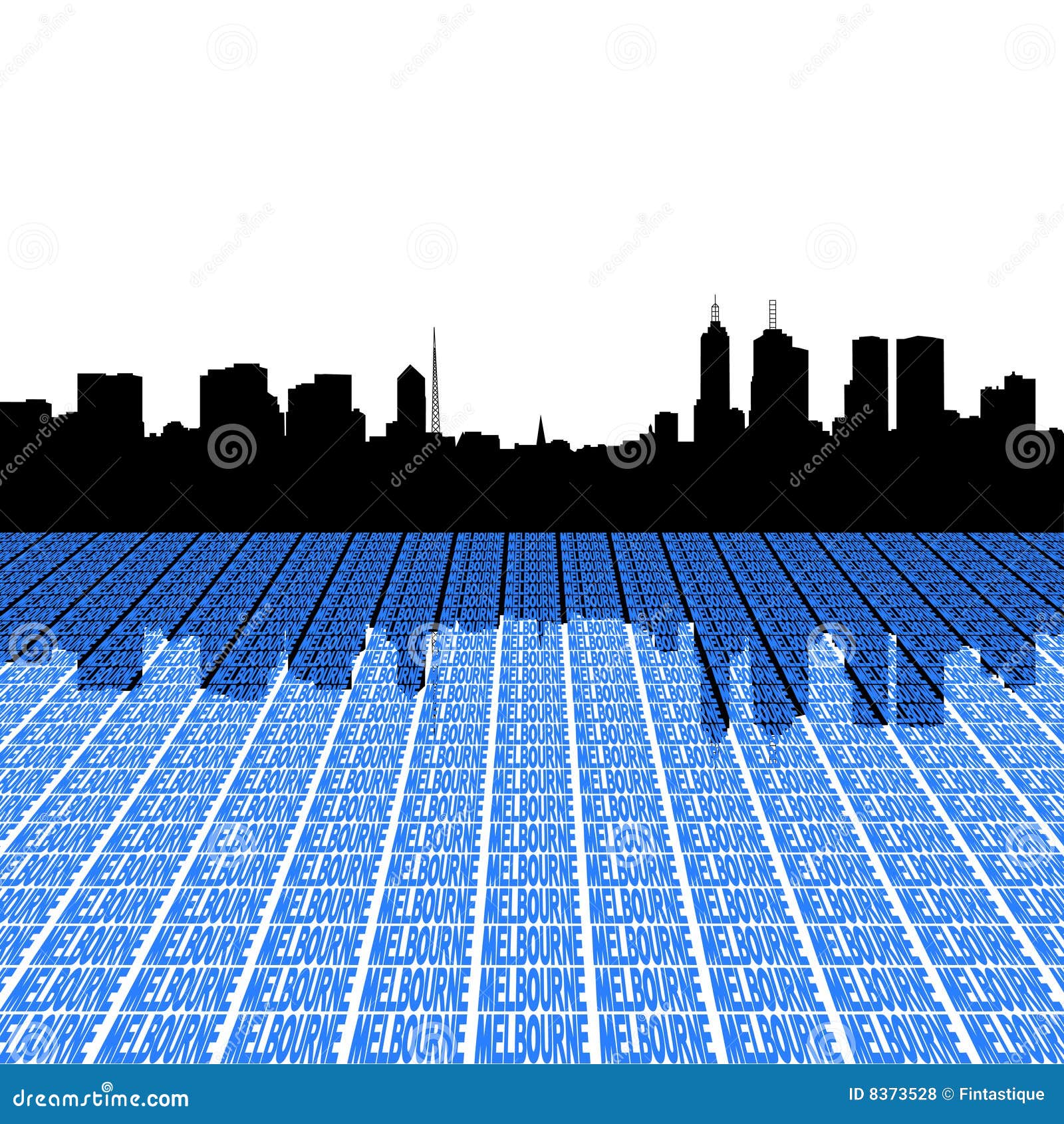 Melbourne Skyline with Text Stock Vector - Illustration of australian ...