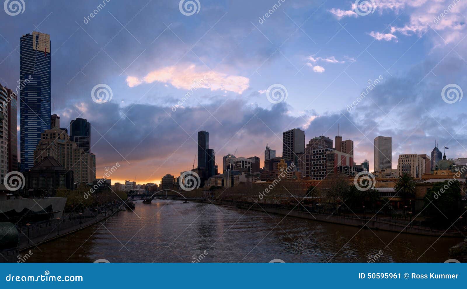 Melbourne at sunset stock image. Image of australia, river - 50595961