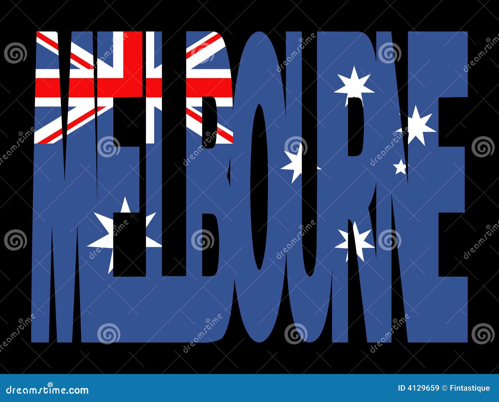 Melbourne text with flag stock vector. Illustration of flag - 4129659