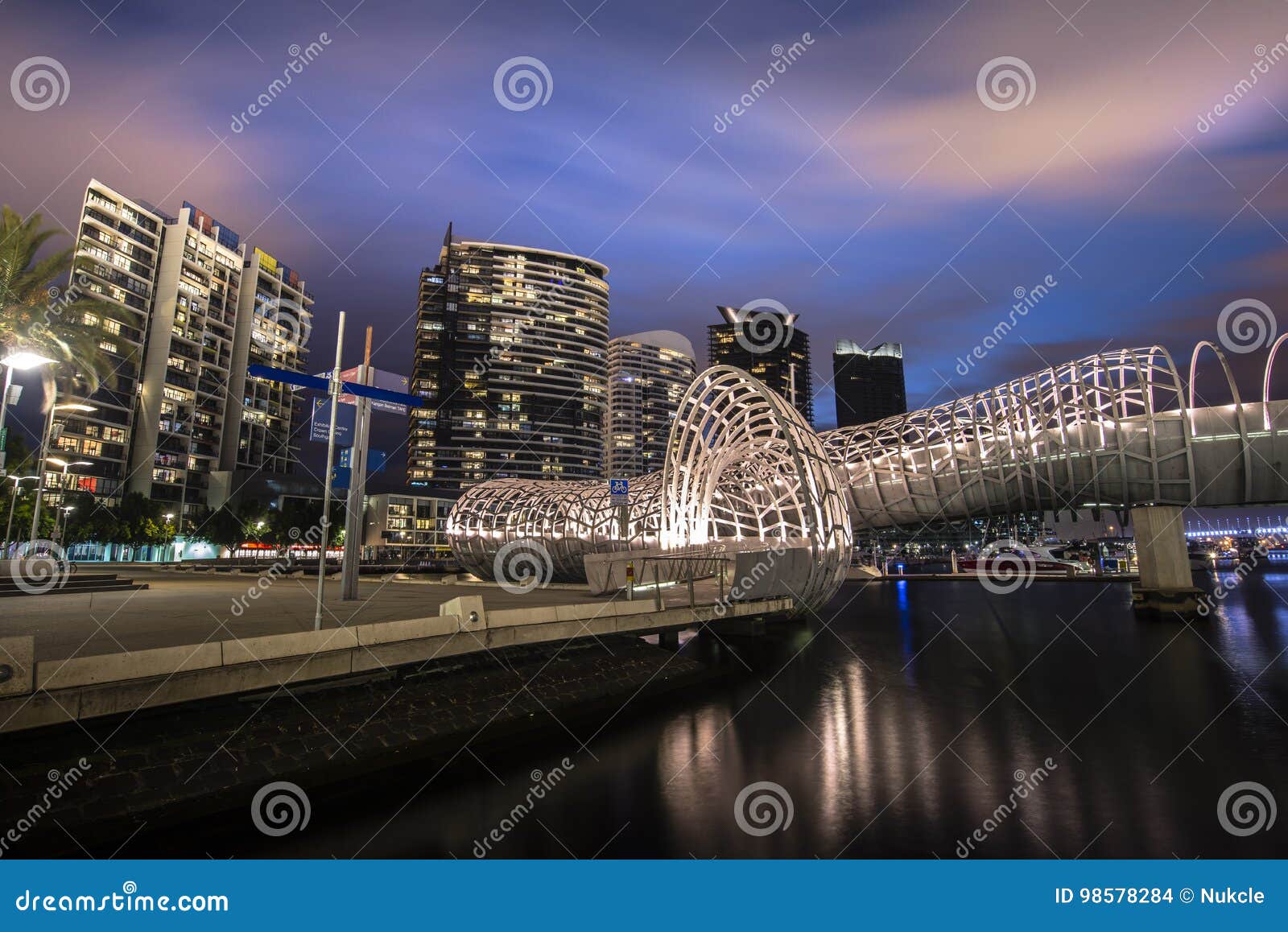 Melbourne web bridge editorial stock image. Image of central - 98578284