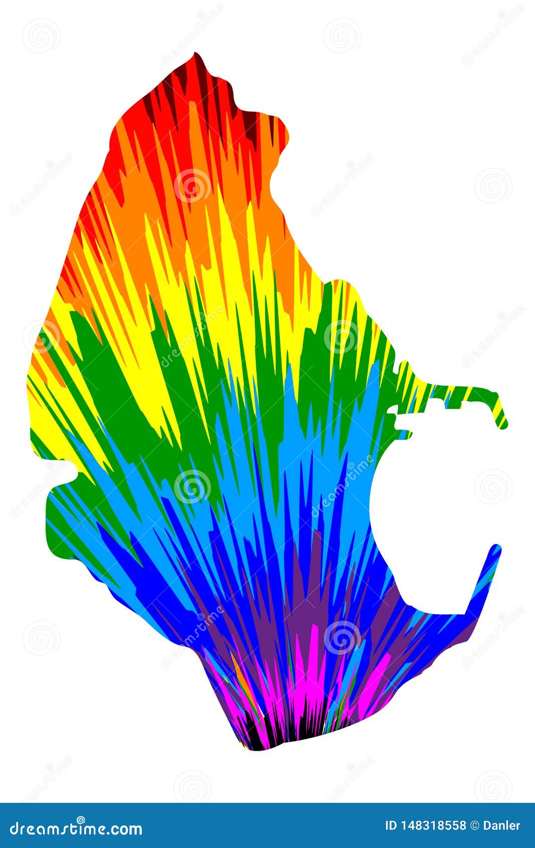 Melilla Map Is Designed Rainbow Abstract Colorful Pattern Melilla