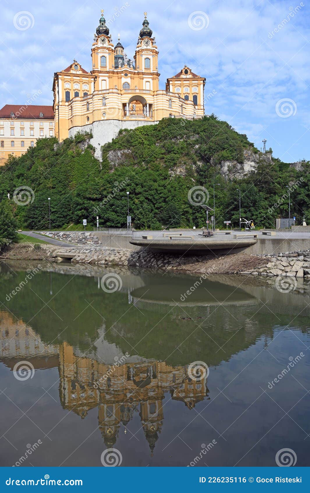 Melk Abbey Monastery on Danube River Stock Photo - Image of monastery ...