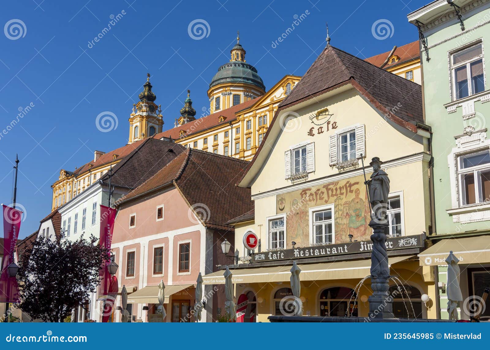 Melk, Austria - October 2021: Melk Abbey Over Old Town Editorial Image ...