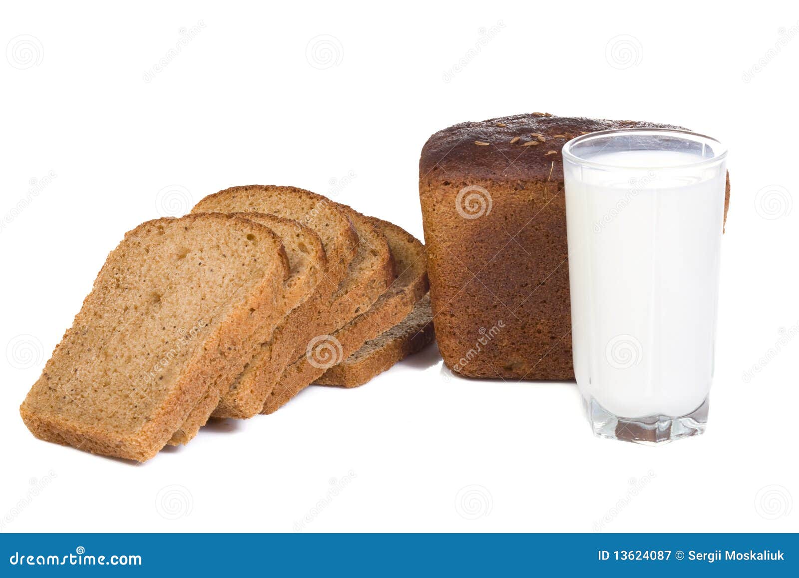 Melk en brood stock afbeelding. Image of diner, voeding - 13624087