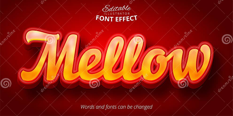 Mellow Text, 3d Editable Font Effect Stock Vector - Illustration of ...