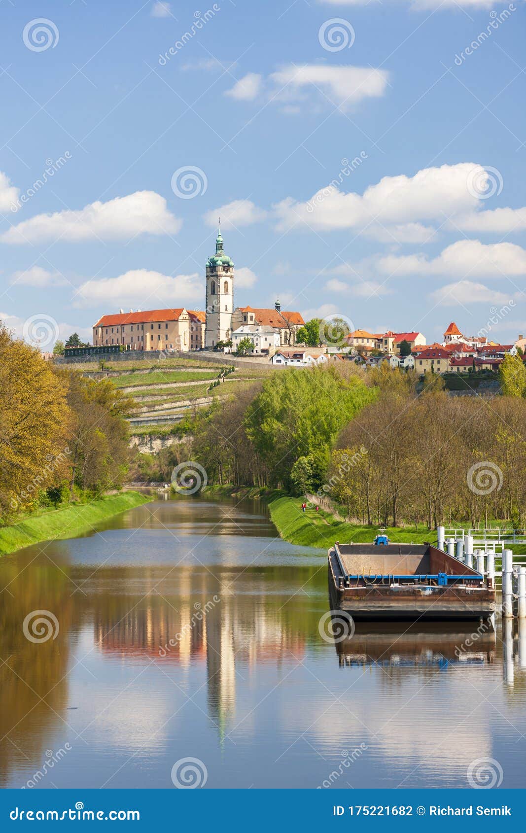 Melnik Castle with Vltava River, Czech Republic Stock Photo - Image of ...