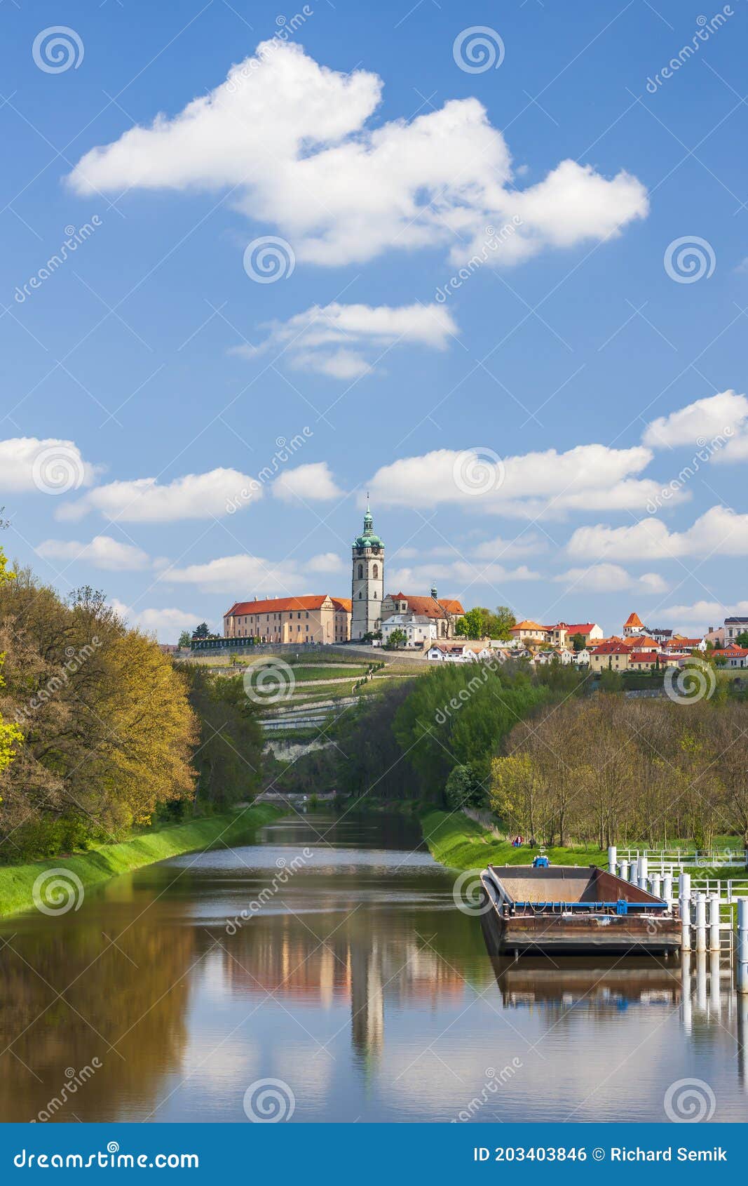 Melnik Castle with Vltava River, Czech Republic Stock Photo - Image of ...