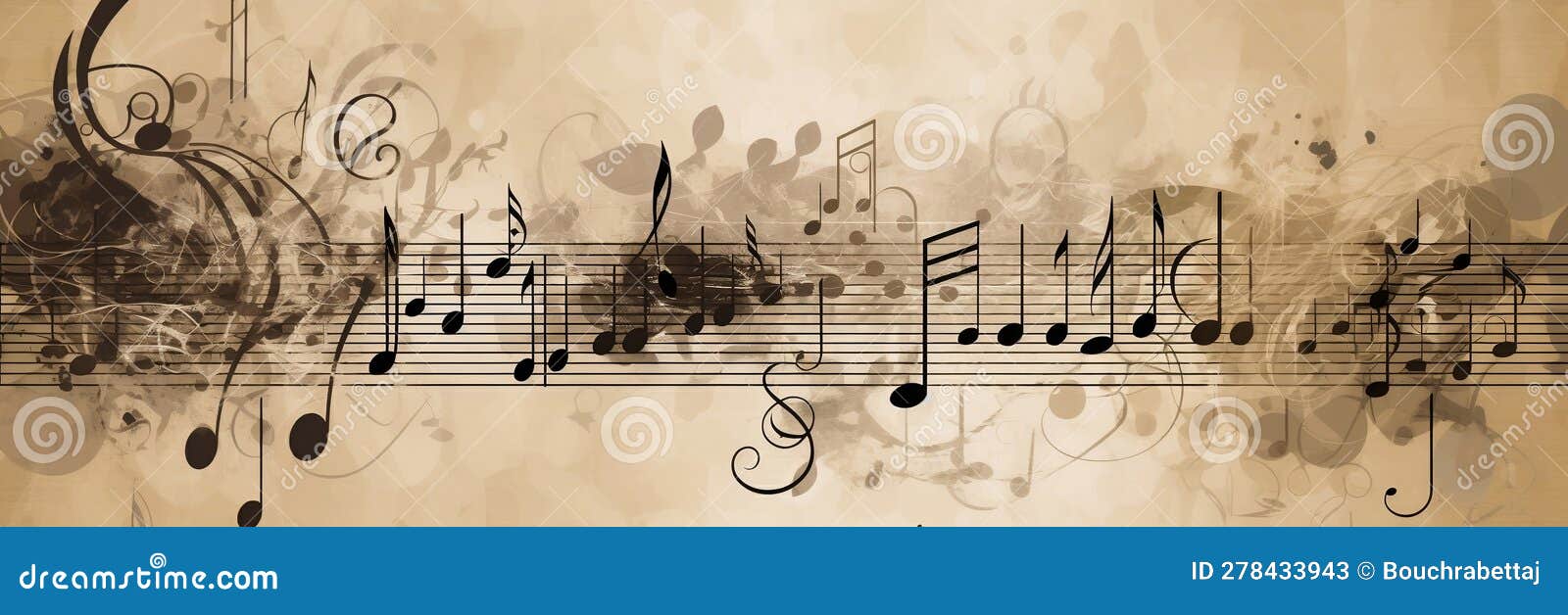 Melodic Banner with Colorful Musical Notes, Generative AI Stock ...