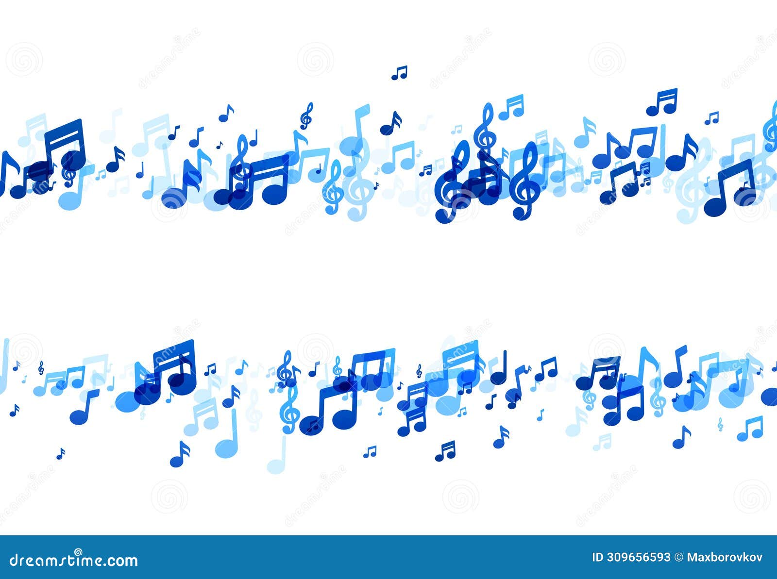 Melodic Blue Music Note Wave Stock Vector - Illustration of bass ...