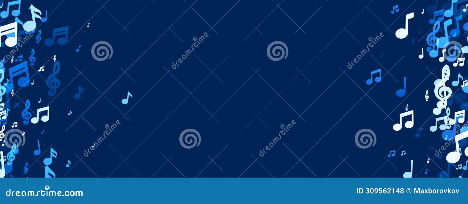 Melodic Blue Music Notes stock vector. Illustration of navy - 309562148