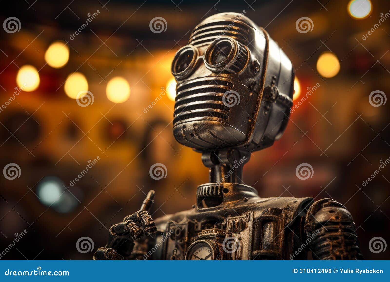 Melodious Robot Singer Microphone. Generate Ai Stock Photo - Image of ...
