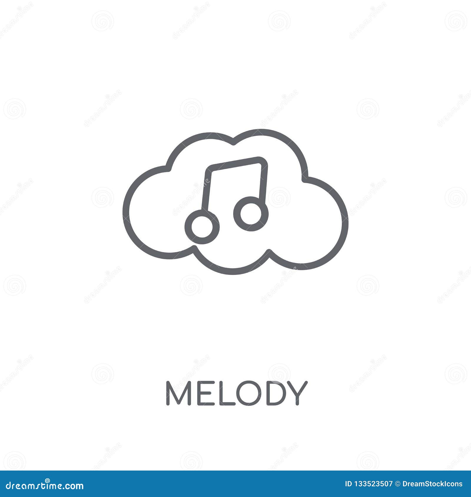 Melody Linear Icon. Modern Outline Melody Logo Concept on White Stock ...