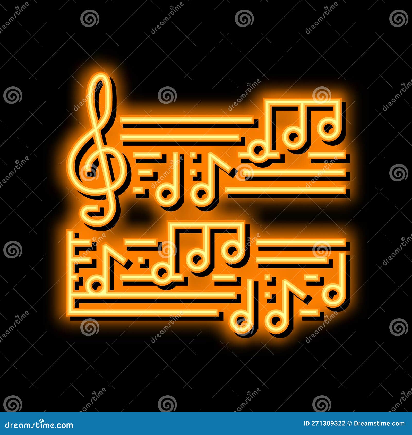 Melody Music Neon Glow Icon Illustration Stock Vector - Illustration of ...