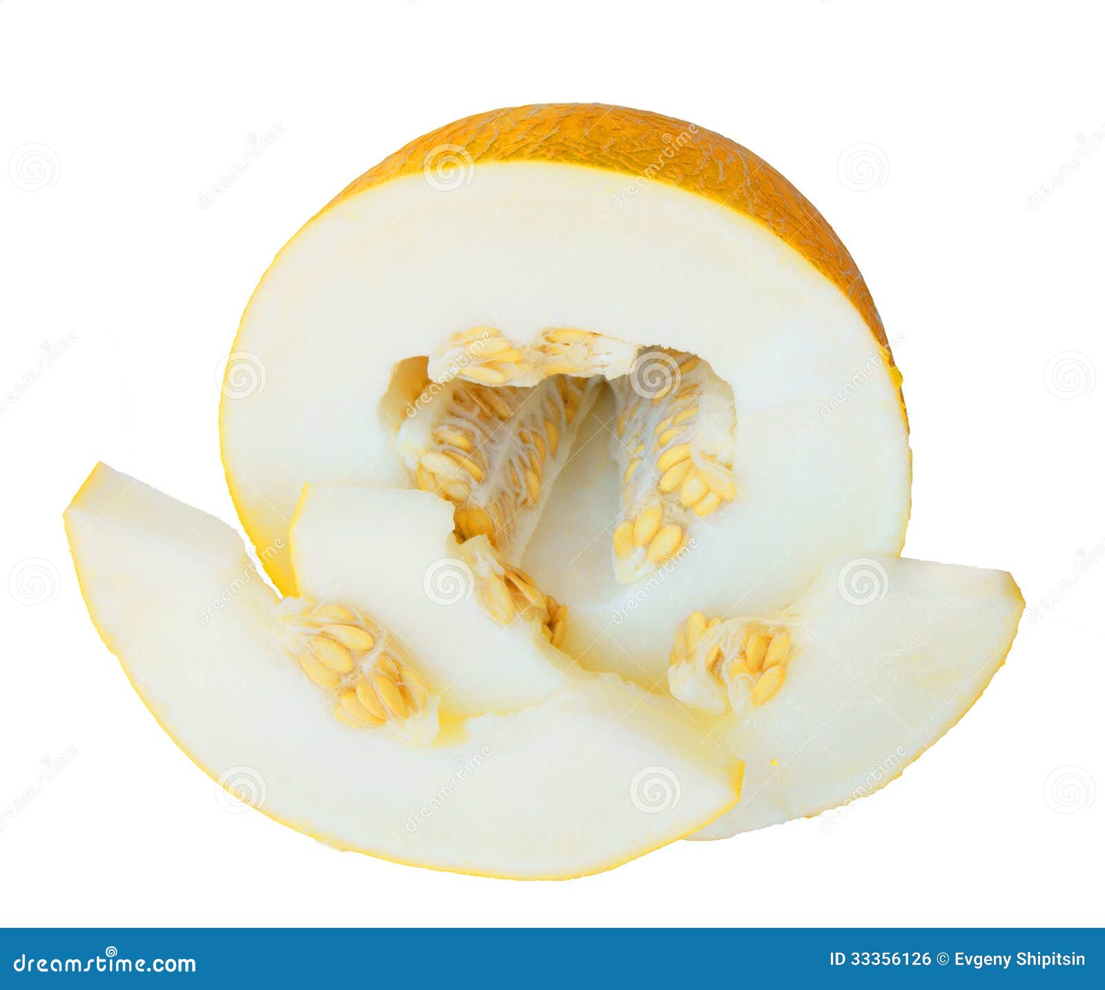 Meloen op wit stock foto. Image of geïsoleerd, pulp, voedsel - 33356126