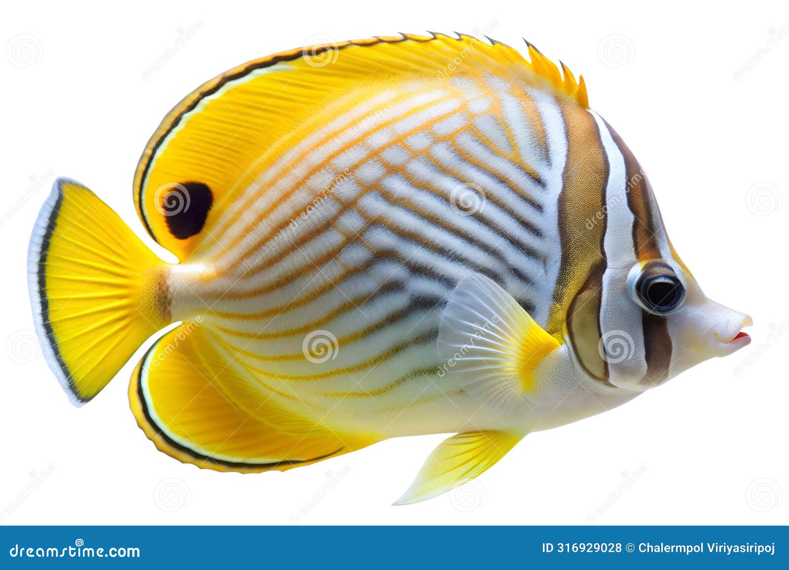 Melon Butterfly Fish Isolated on Transparent Background. Stock Photo ...