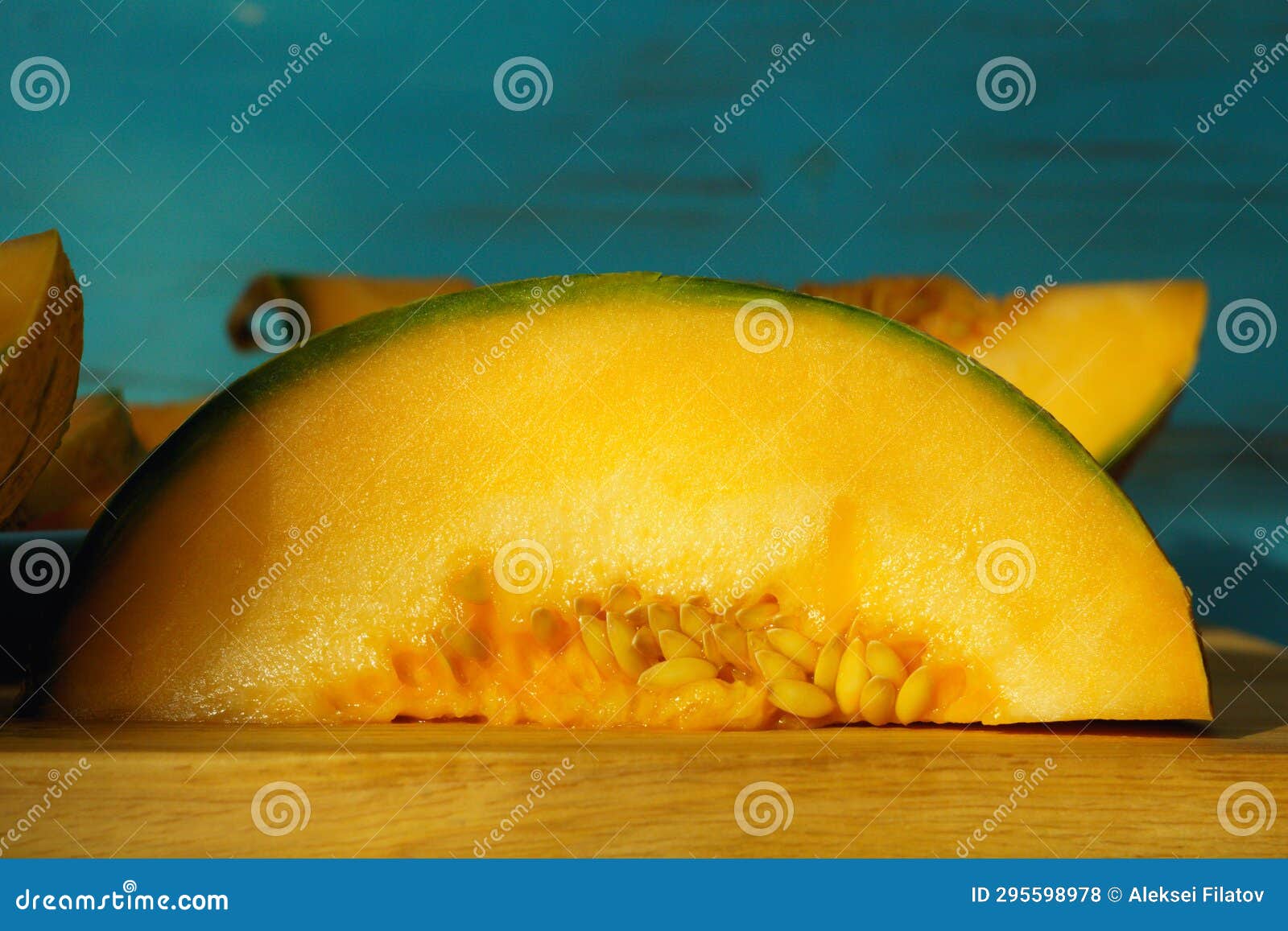 Melon Close-up Cut. Cooking Food in the Kitchen in Summer Stock Photo ...