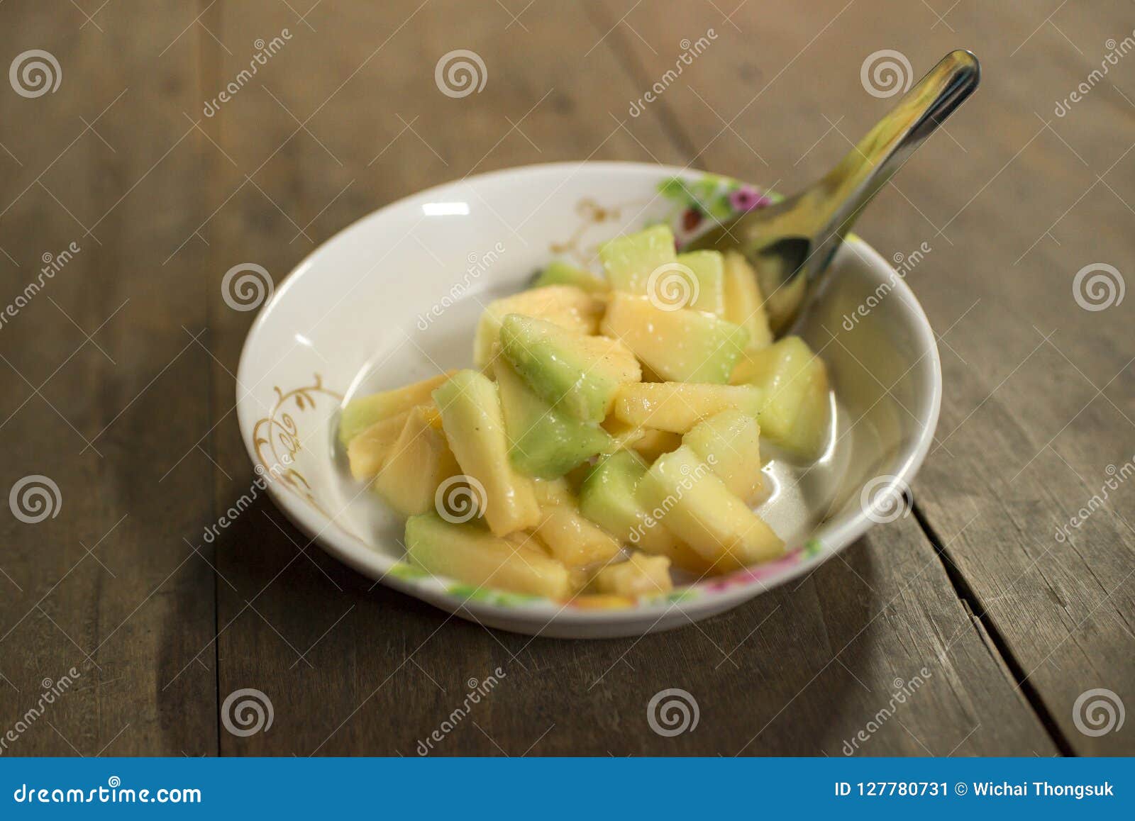 Melon cooked to make sweet stock image. Image of fruit - 127780731