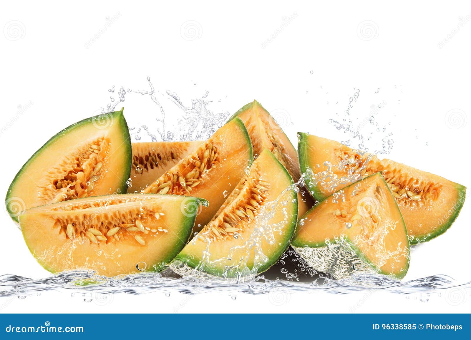 Melon falling in water stock image. Image of dietary - 96338585