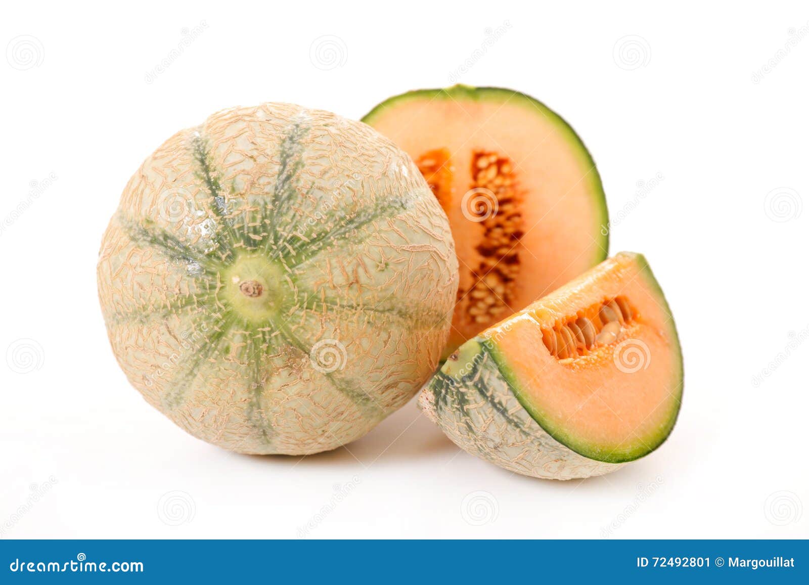 Melon stock image. Image of isolated, fresh, white, slice - 72492801