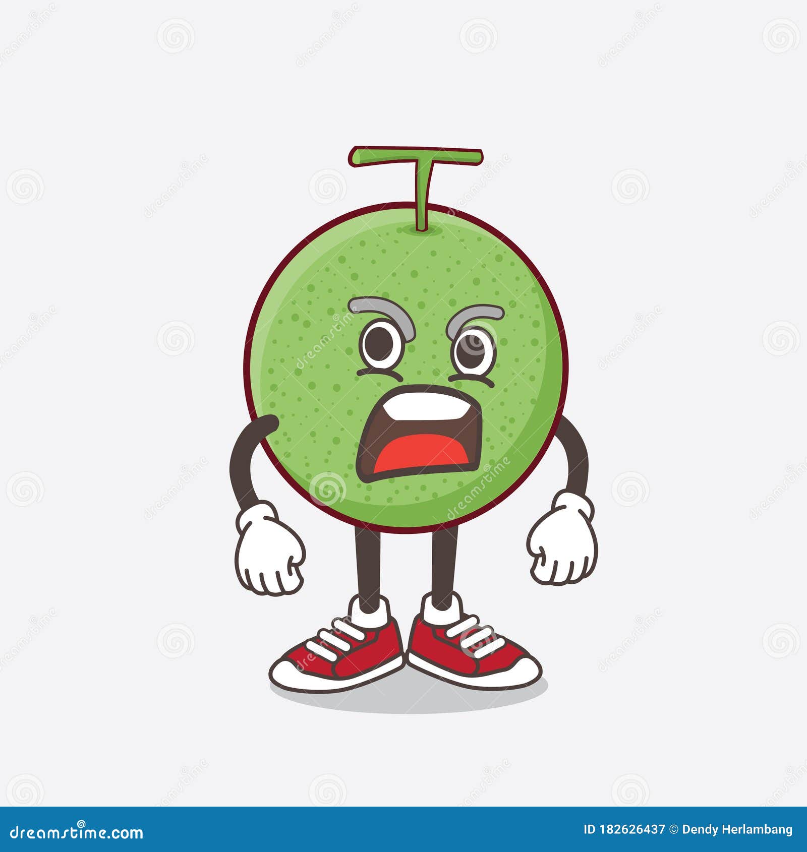 Melon Fruit Cartoon Mascot Character with Angry Face Stock Vector ...