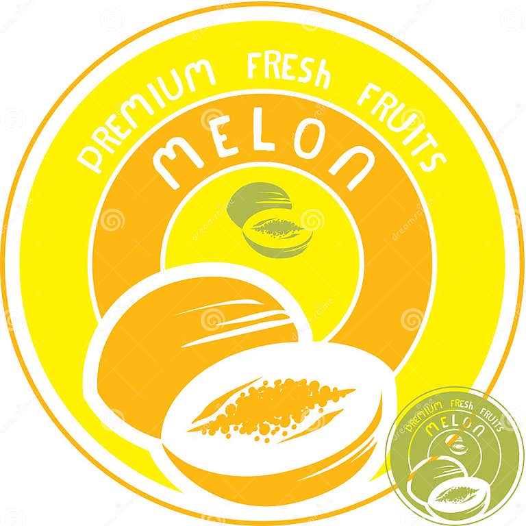 Melon label stock vector. Illustration of fruit, dessert - 30456798