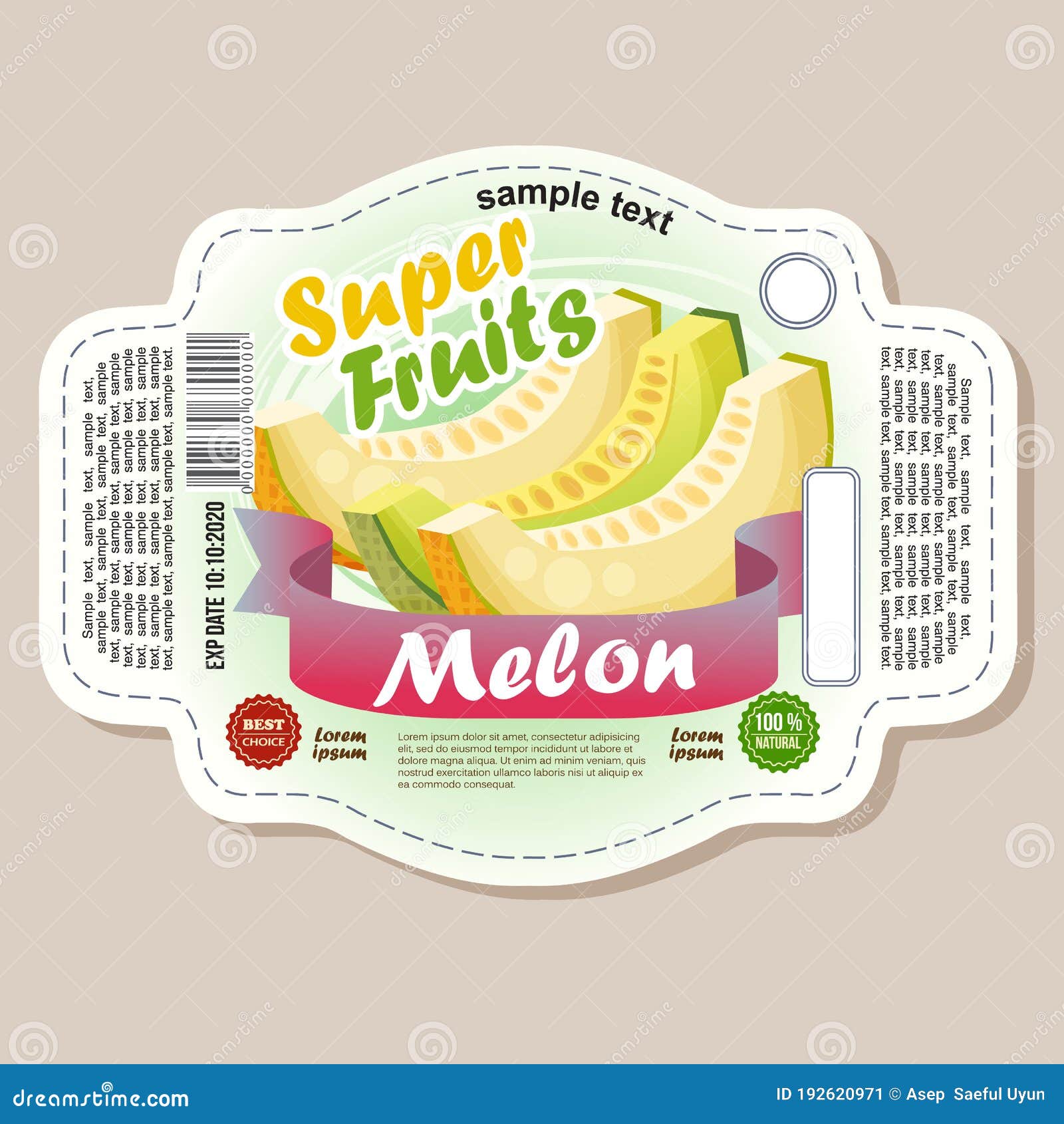 Melon label sticker stock vector. Illustration of food - 192620971
