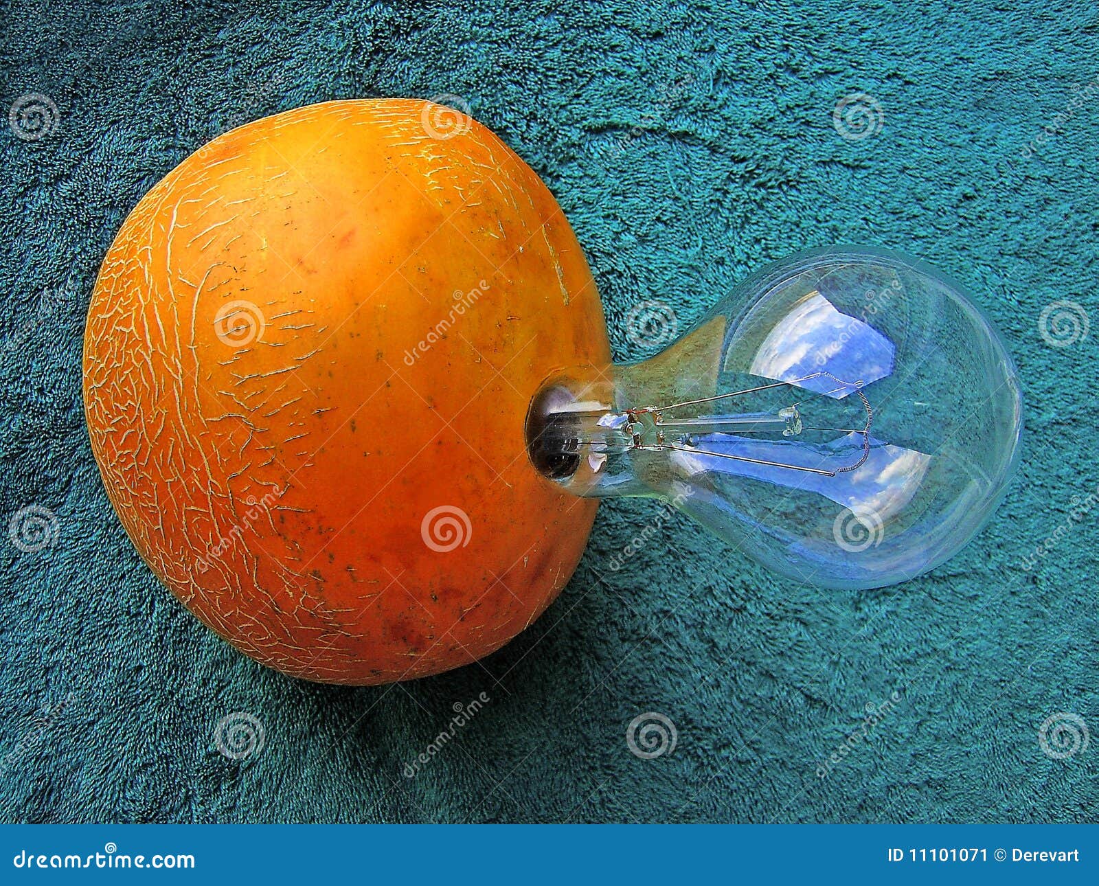 Melon lantern. stock image. Image of lamp, concept, electricity - 11101071