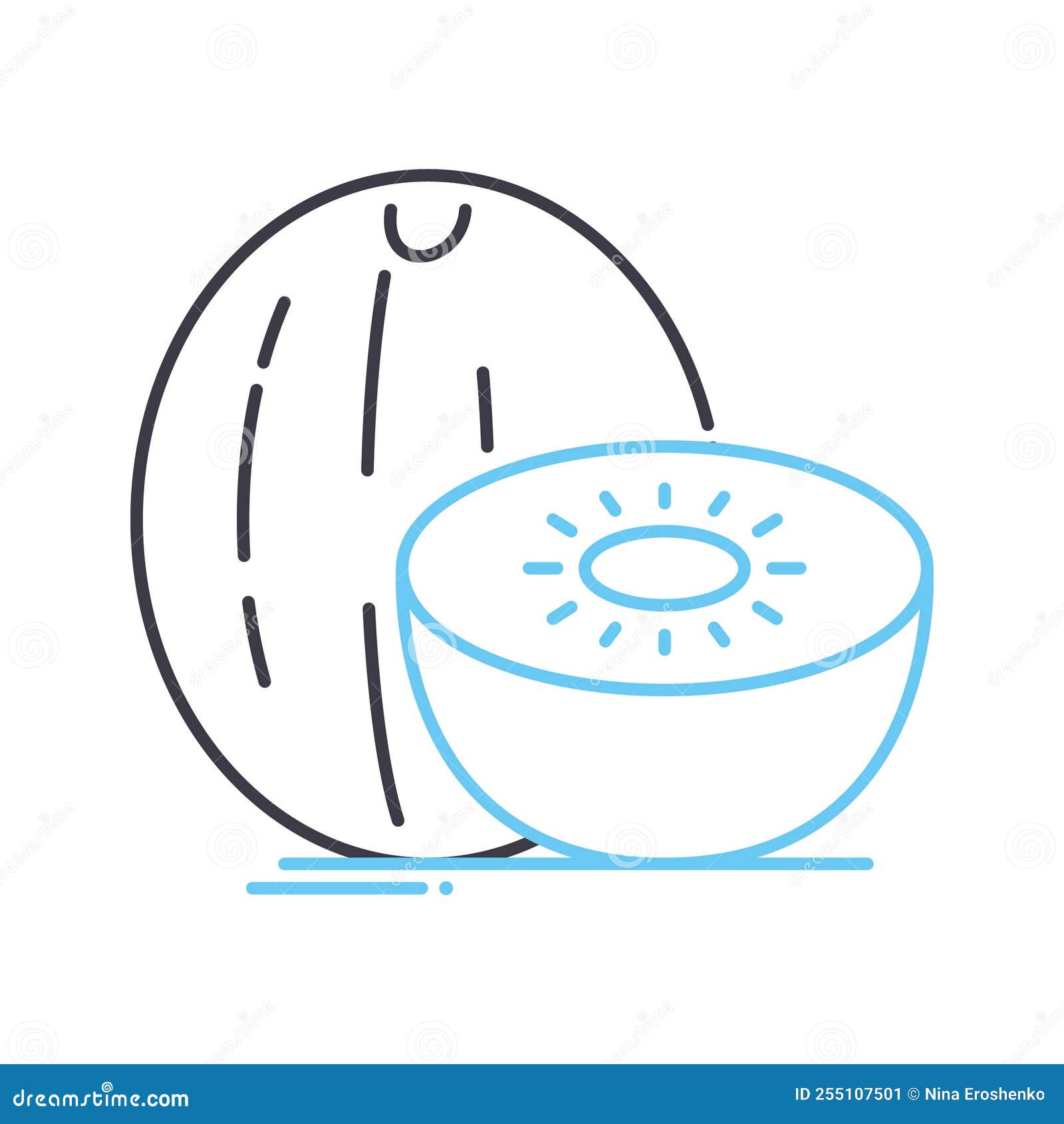 Melon Line Icon, Outline Symbol, Vector Illustration, Concept Sign ...