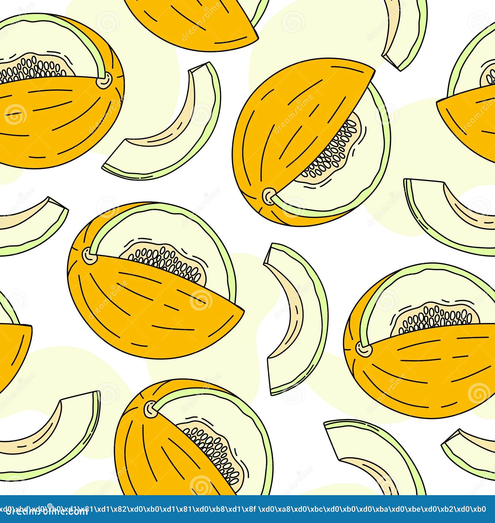 Melon Pattern Seamless on White Background Vector Illustration Stock ...