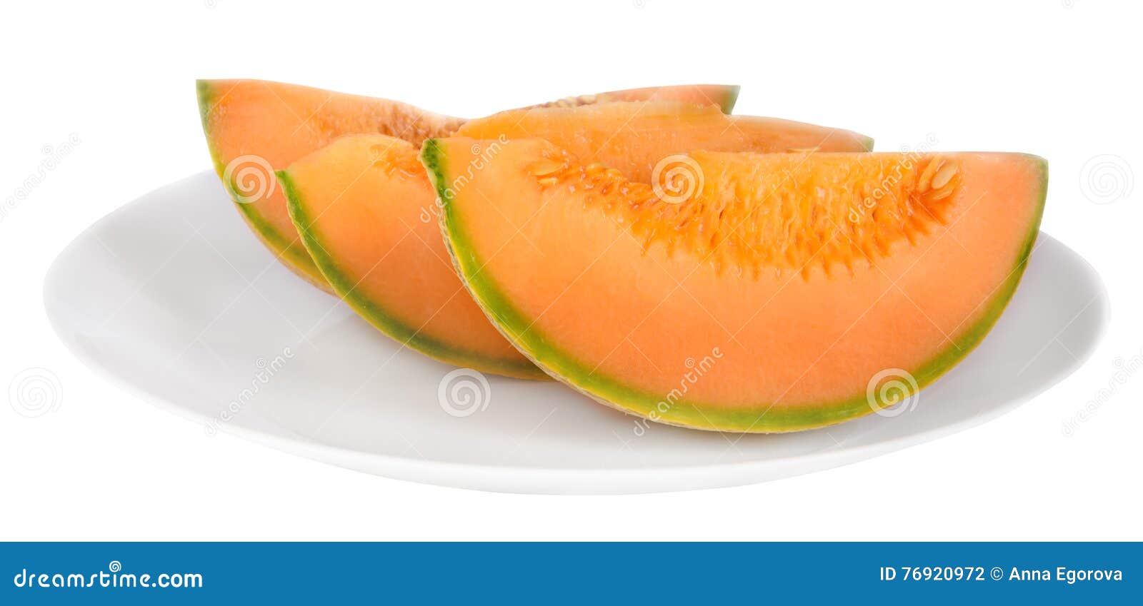 Melon pieces on a plate stock photo. Image of dieting - 76920972