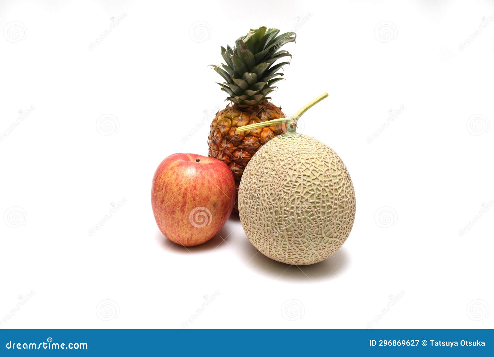 Melon,pineapple and Apple Isolated on a White Background Stock Image ...