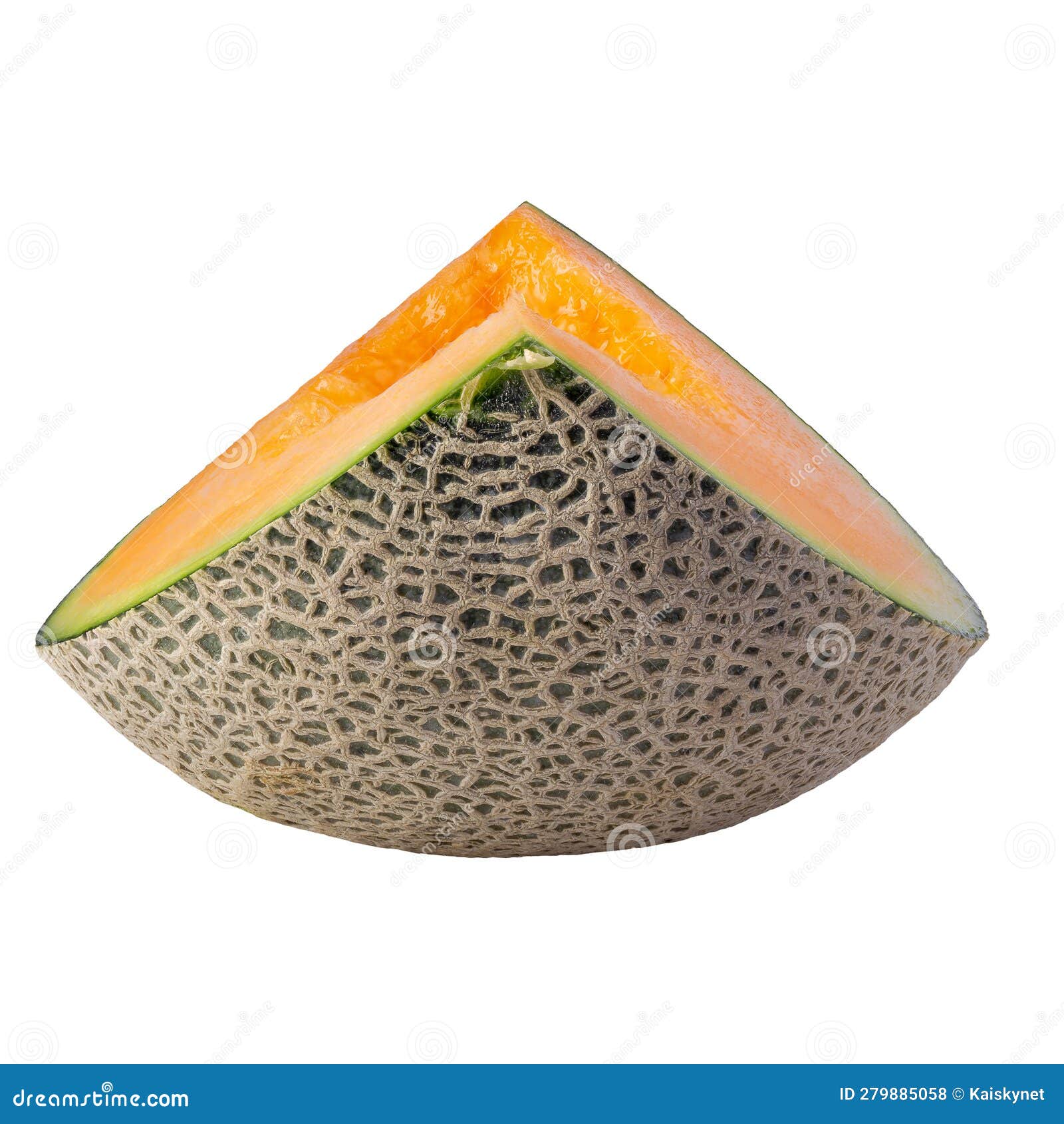 Melon and Slice of Melon Isolated on a White Background Stock Photo ...