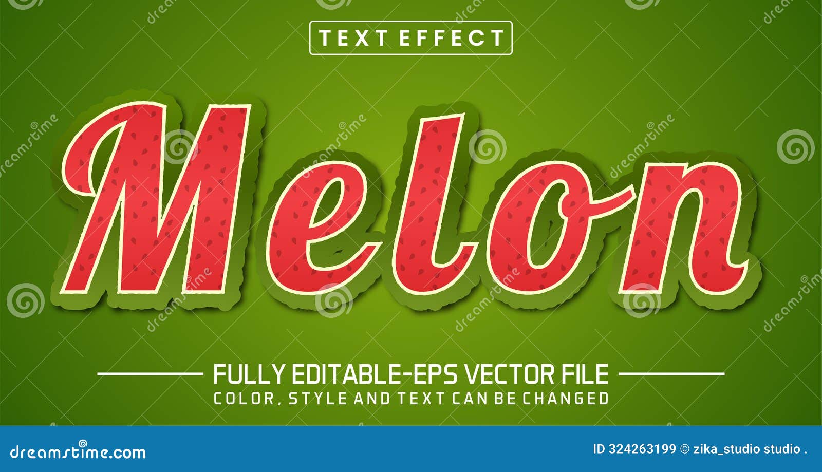 Melon Text Editable Style Effect Stock Illustration - Illustration of ...