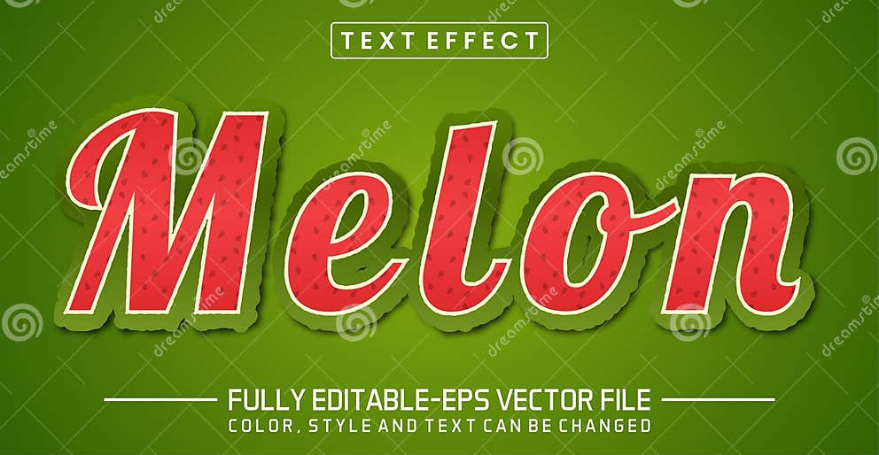 Melon Text Editable Style Effect Stock Illustration - Illustration of ...