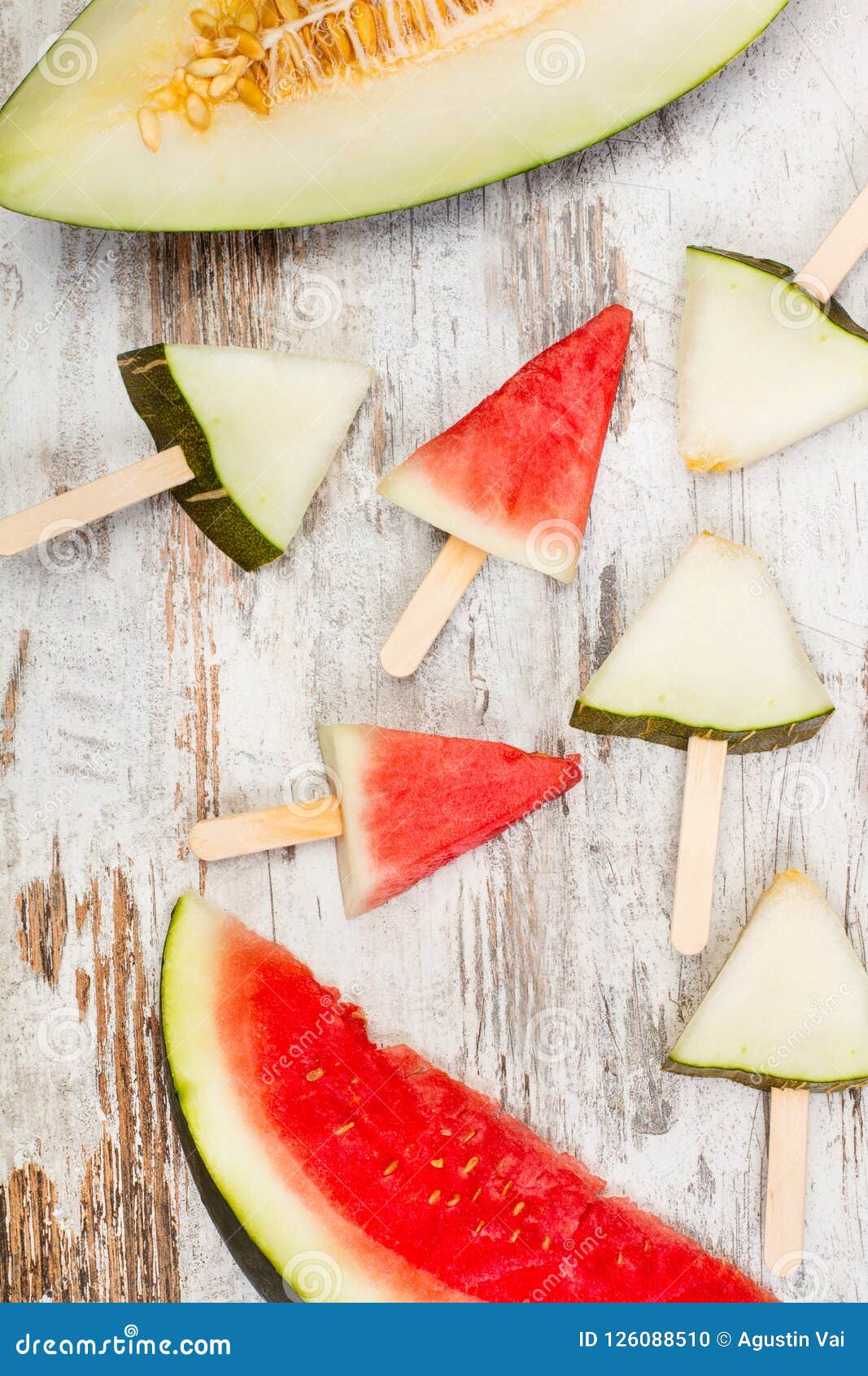 Melon and Watermelon Cut into Triangles Stock Photo - Image of dessert ...