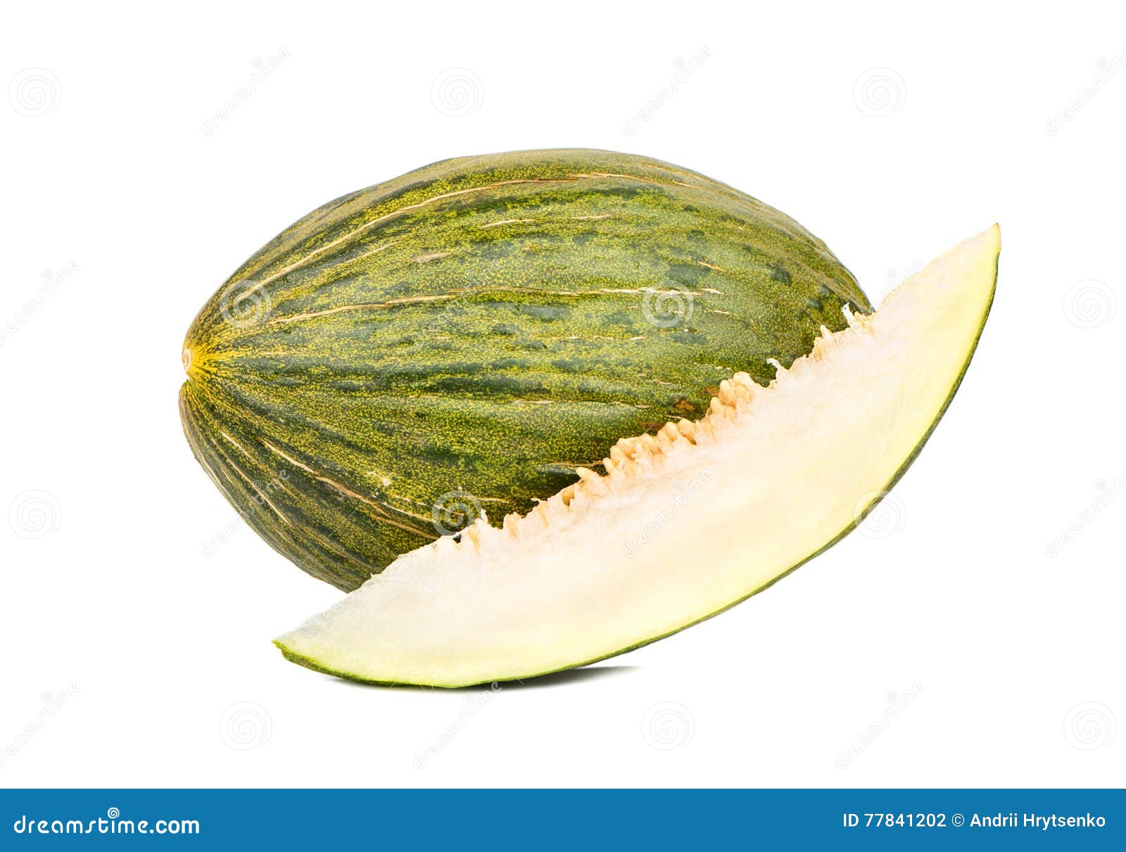 Melone verde con la fetta fotografia stock. Immagine di verde - 77841202