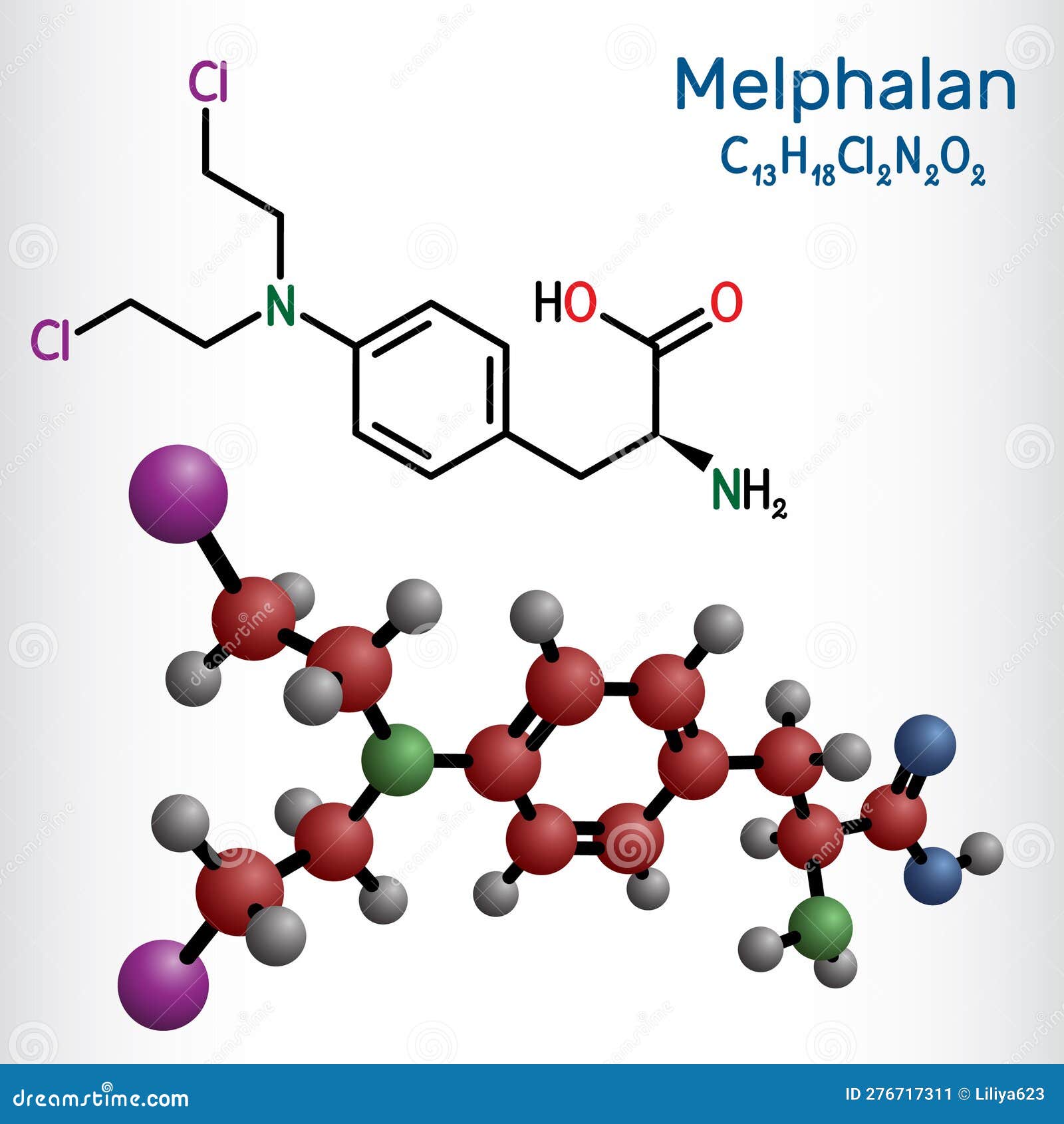 Melphalan Molecule. It Is Chemotherapy Medication, Alkylating ...