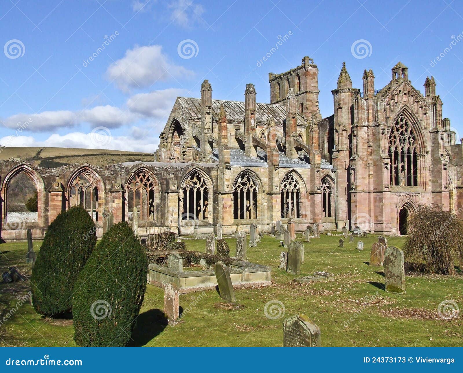 Melrose Abbey in Scotland stock image. Image of border - 24373173