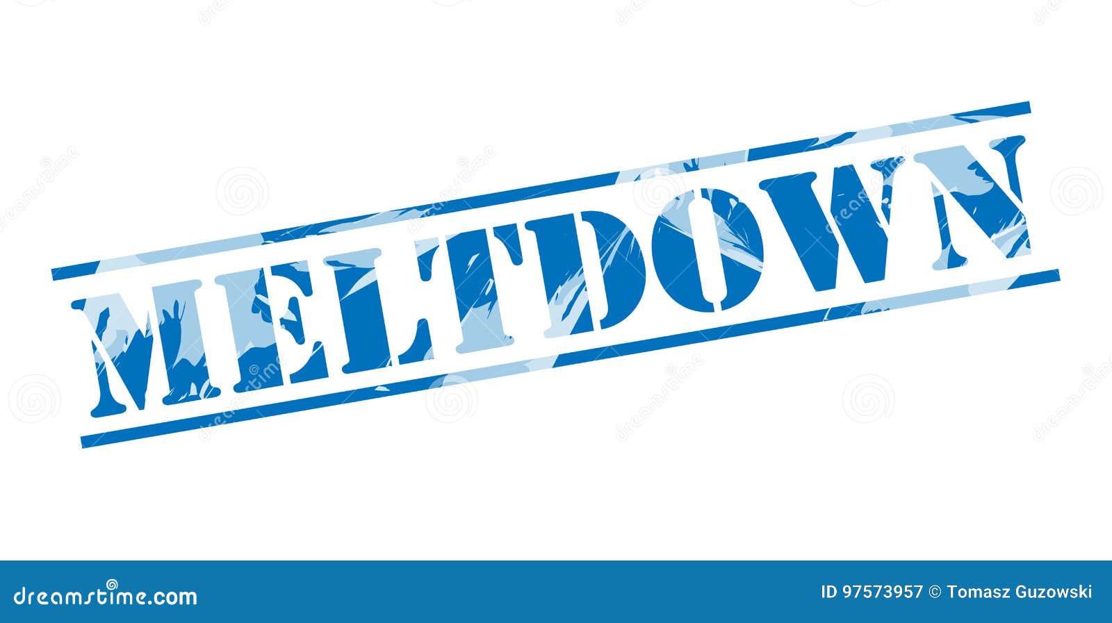 Meltdown blue stamp stock illustration. Illustration of white - 97573957