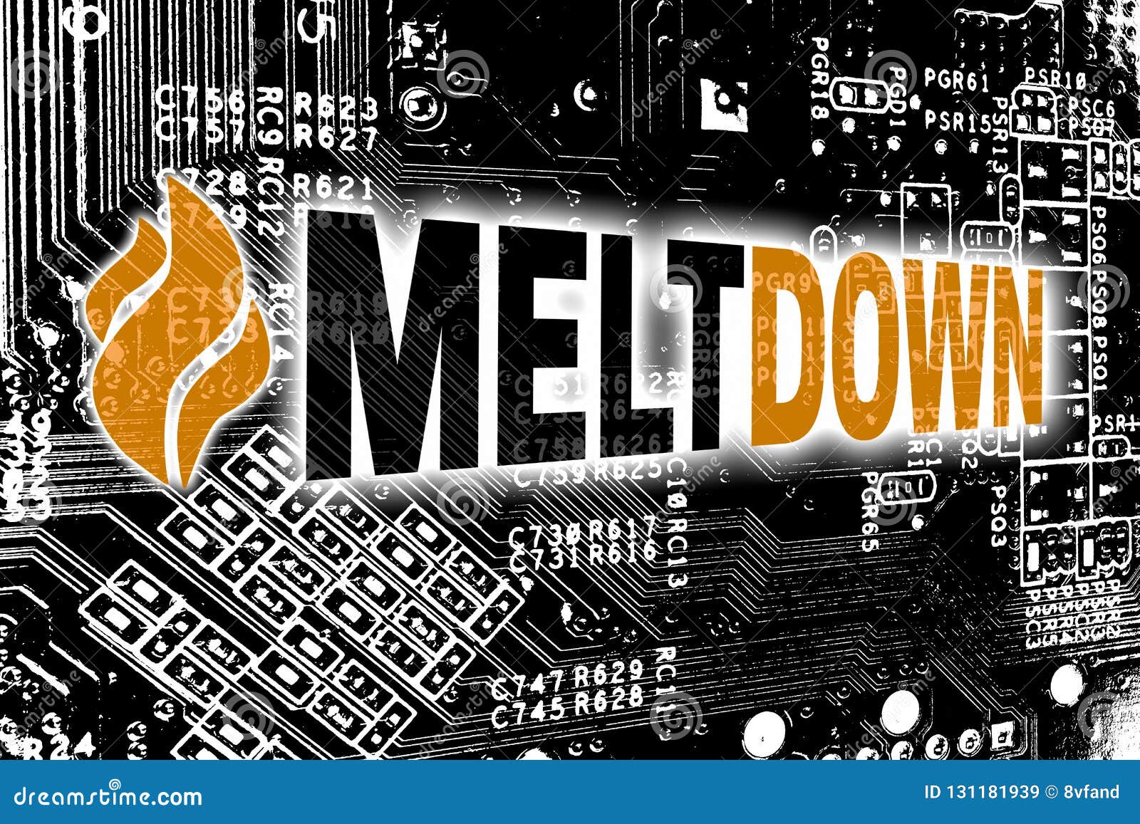 Meltdown with Circuit Board Concept Background Stock Illustration ...