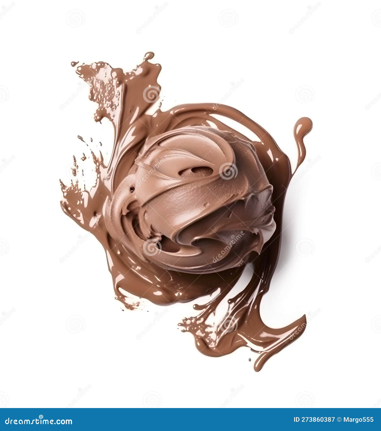 Melted Ball of Chocolate Ice Cream Stock Illustration - Illustration of ...