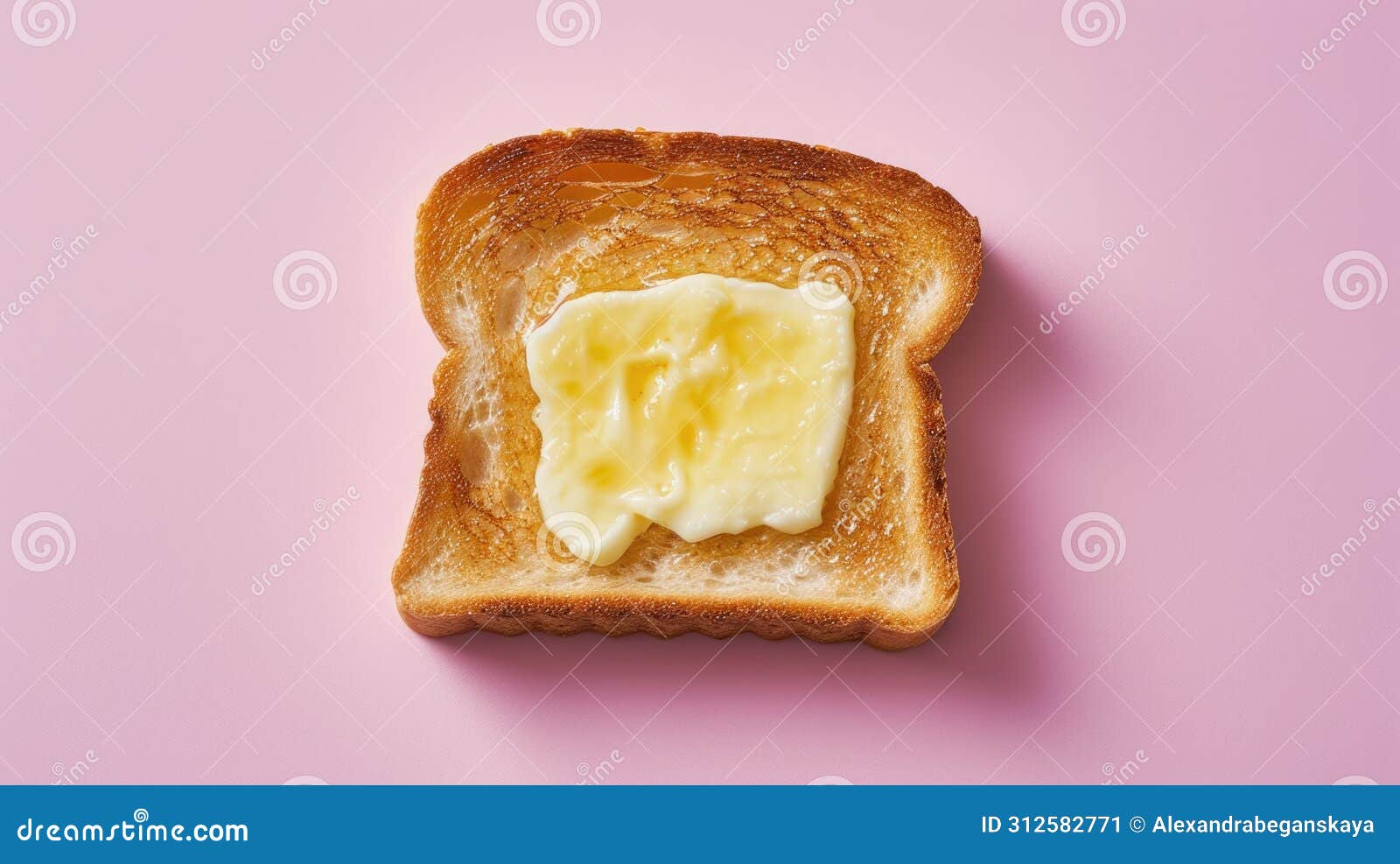 Melted Butter on Toast, Pink Background Stock Illustration ...