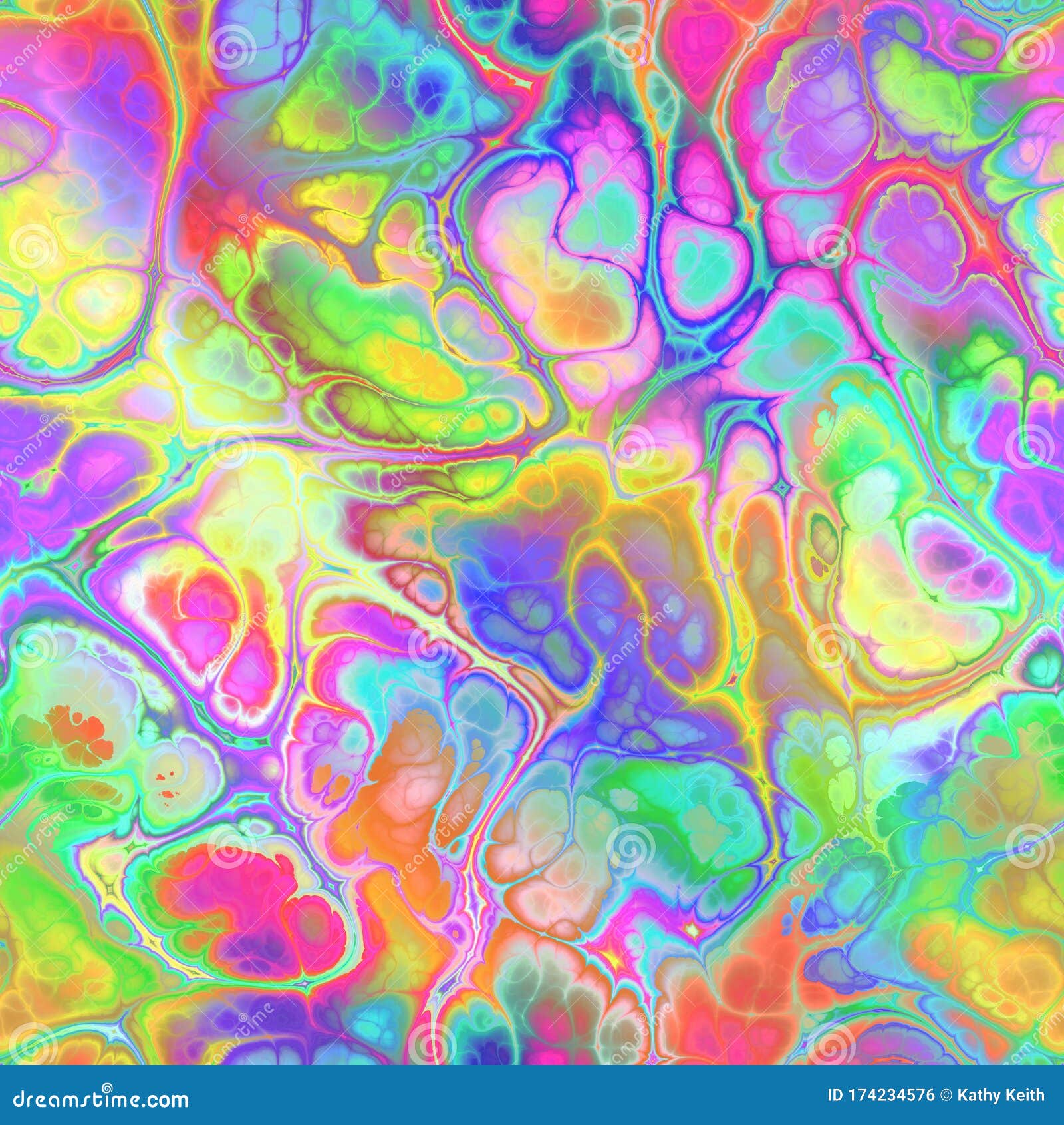 Melted Candy Seamless Tile Marbled Rainbow Colors in Square Format ...