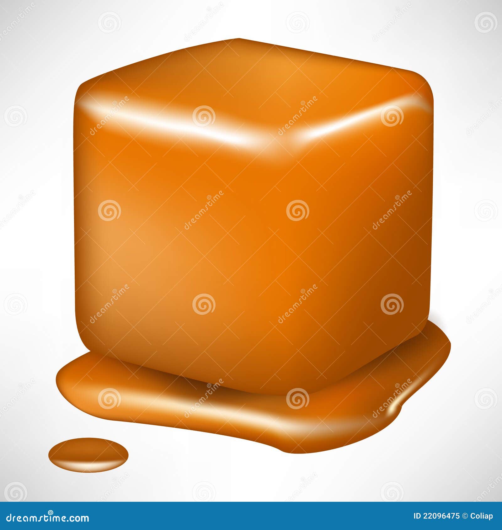 Melted caramel cube stock vector. Illustration of sugar - 22096475