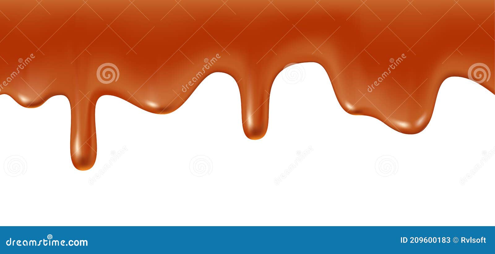 Melted Caramel Dripping, Realistic Vector Illustration | CartoonDealer ...