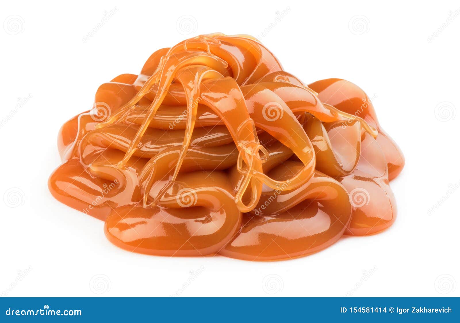 Melted caramel isolated stock photo. Image of melt, calories - 154581414
