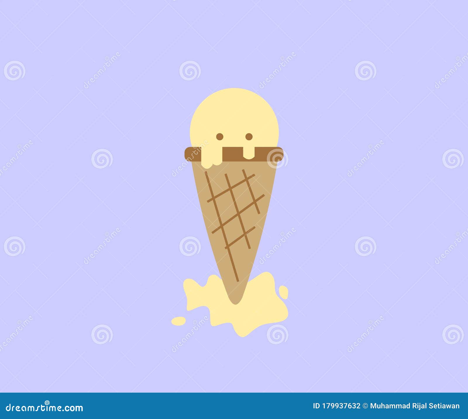 Melted Cartoon Ice Cream Design Stock Vector - Illustration of icecream ...